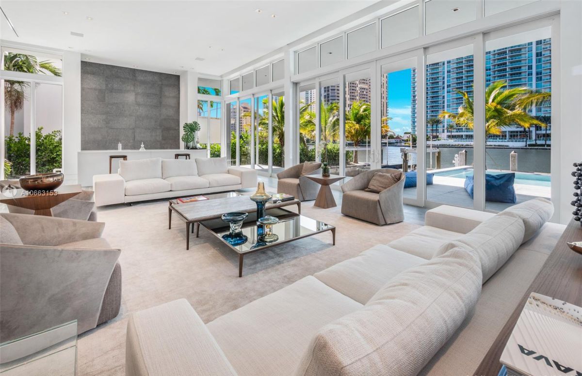 Center Island Contemporary Home in Florida for Sale at $11.995 Million