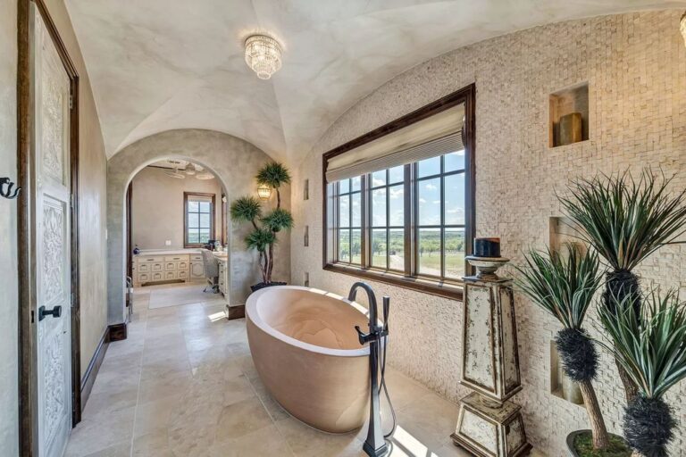 Typical Texas countryside home blended Mediterranean and Traditional