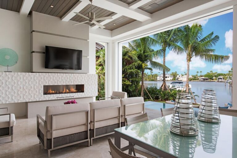 Elegant Waterfront Home In Naples drawn by Stofft Cooney Architects