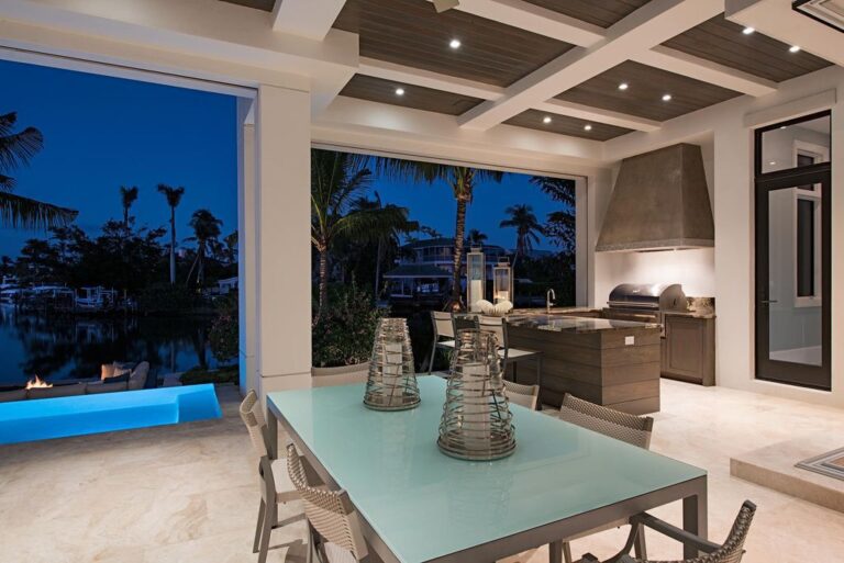 Elegant Waterfront Home In Naples drawn by Stofft Cooney Architects