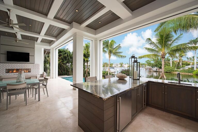 Elegant Waterfront Home In Naples drawn by Stofft Cooney Architects