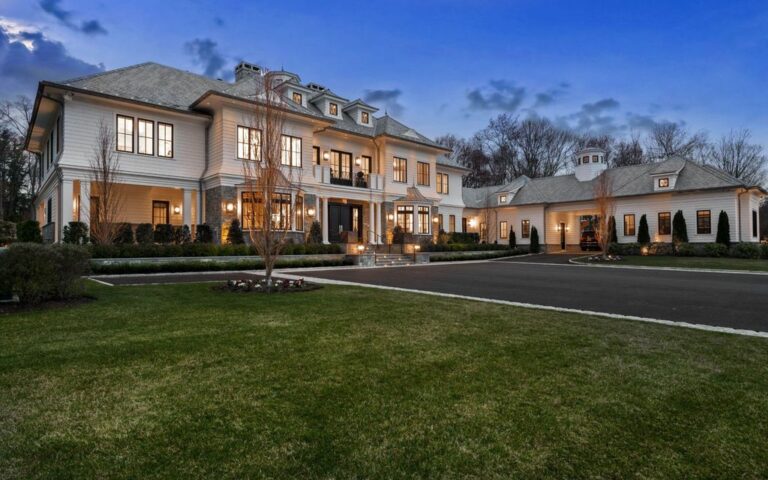 $17.5M Greenwich Mansion with Symmetrical Elegance, Exquisite Finishes