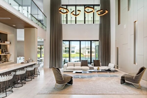 A Professionally Designed Home in Boca Raton with Sleek Glass Staircase ...