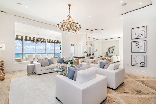 One of A Kind Estate with A Sprawling 150 feet of Beach Frontage in ...