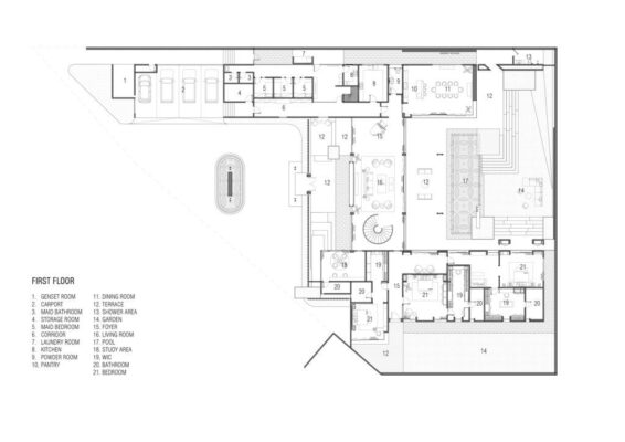 The Alia Residence with Modern Tropical Style in Indonesia by Axial Studio