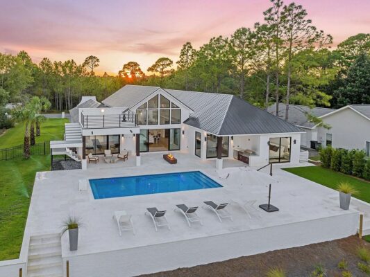 Stunning New Bayfront Home in Santa Rosa Beach with Clean Minimalist ...