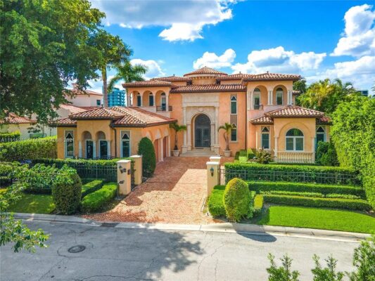 Stunning Mediterranean Mansion with 90 Foot of Prime Water Frontage in ...