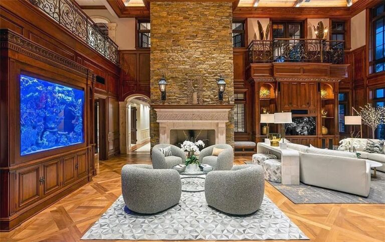 Palatial Palm Beac Inspired Mansion with 665 Feet of Wrap-Around Water ...
