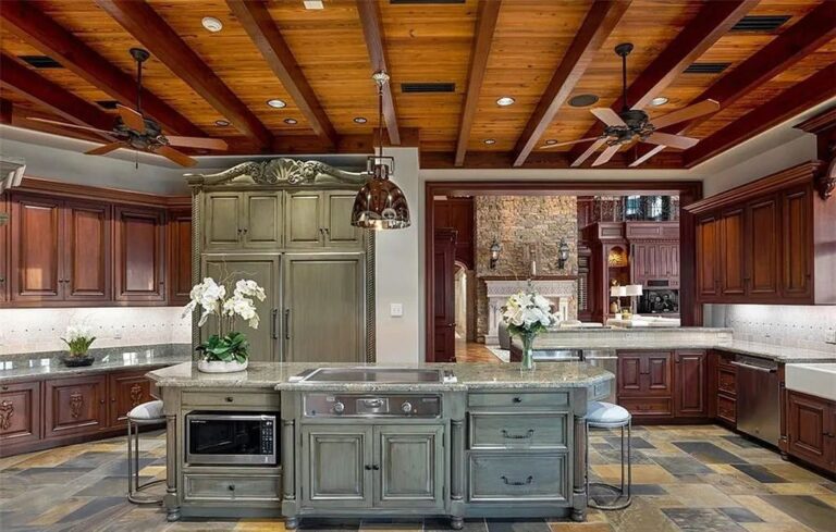 Palatial Palm Beac Inspired Mansion with 665 Feet of Wrap-Around Water ...