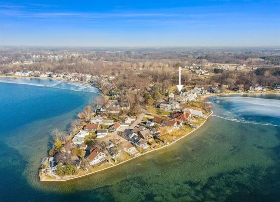 Presenting the Best Lakefront Living, Elegant Stone and Brick Exterior ...