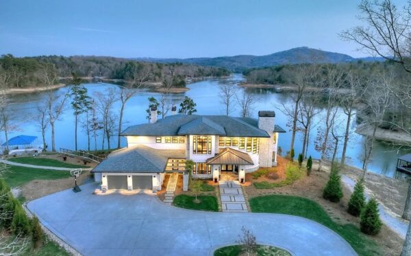Lavish Lakefront Living with Stunning Mountain & Water Views in This $2 ...