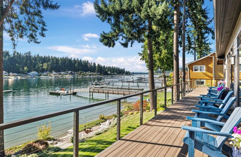 Waterfront Haven with Private Dock and Mountain Views in Gig Harbor ...