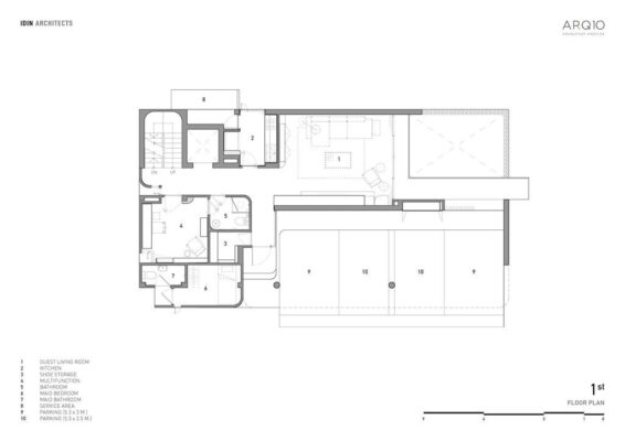 ARQ10 House, Vertical Modern Living by IDIN Architects