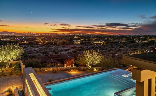 Stunning Estate in Silverleaf with Breathtaking Sunset and City Light ...