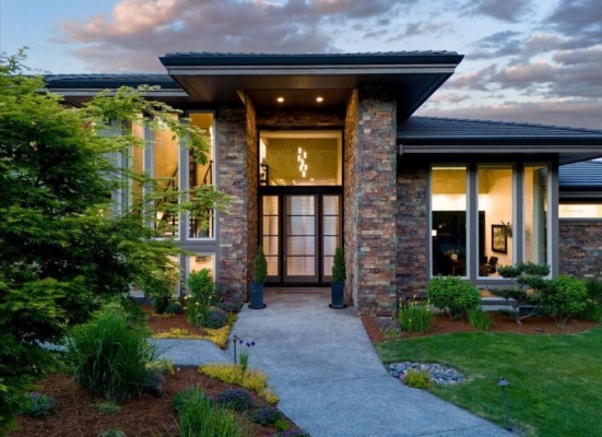 Frank Lloyd Wright-Inspired Masterpiece with Spectacular Mt. Hood Views ...