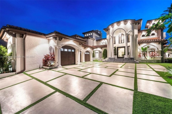 Modern Mediterranean Castle with 200 Feet Intracoastal Frontage in ...