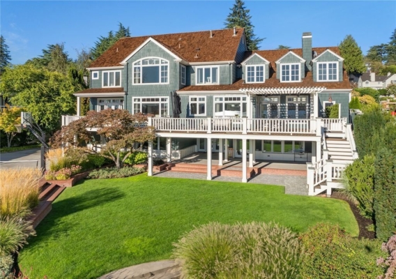Classic Shingle-Clad Waterfront Retreat with Sweeping Lake Washington ...
