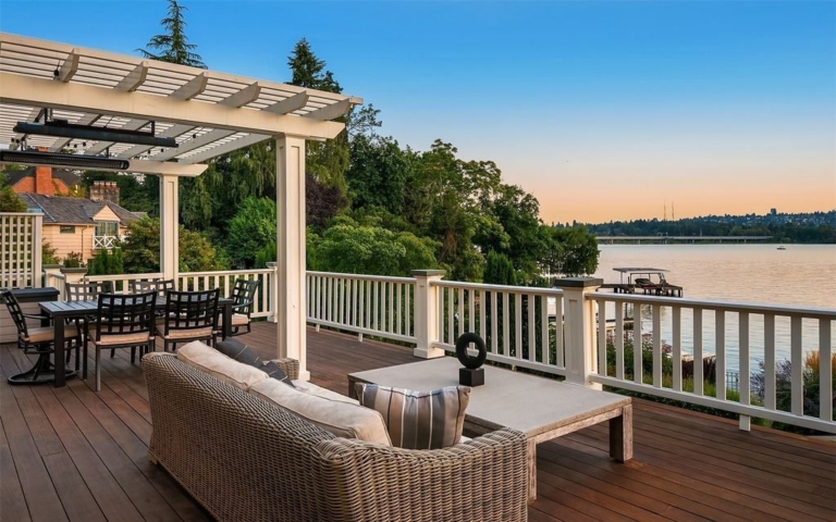 Classic Shingle-Clad Waterfront Retreat with Sweeping Lake Washington ...